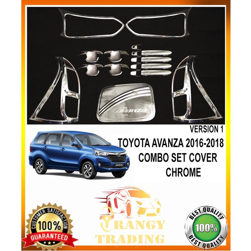 Toyota Avanza 2016 to 2018 V1 Garnish Combo set cover chrome 2017 ( car accessories ) | Shopee ...