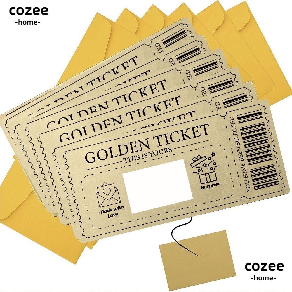 COZEE Golden Ticket Scratch- Card, Scratch Ticket Concert Ticket, Party ...