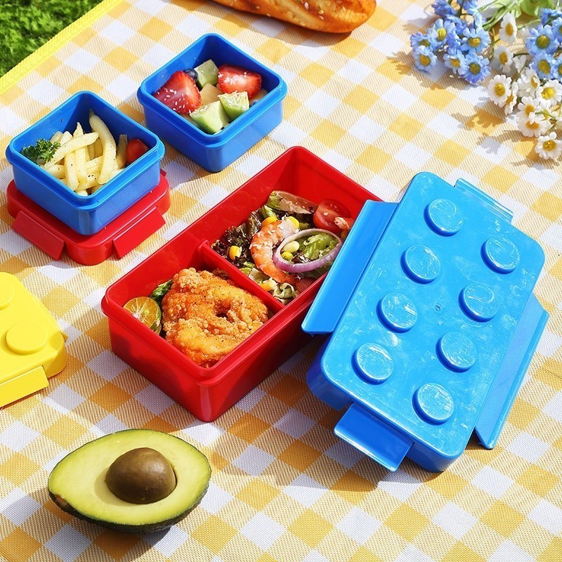Children Funny Creative Building Blocks Lunch Box Kindergarten Fruit ...