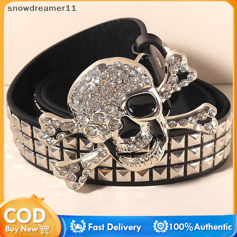Fashion Gothic Punk Rivet Wide Belt Versatile Hip Pop Skeleton Belt For ...