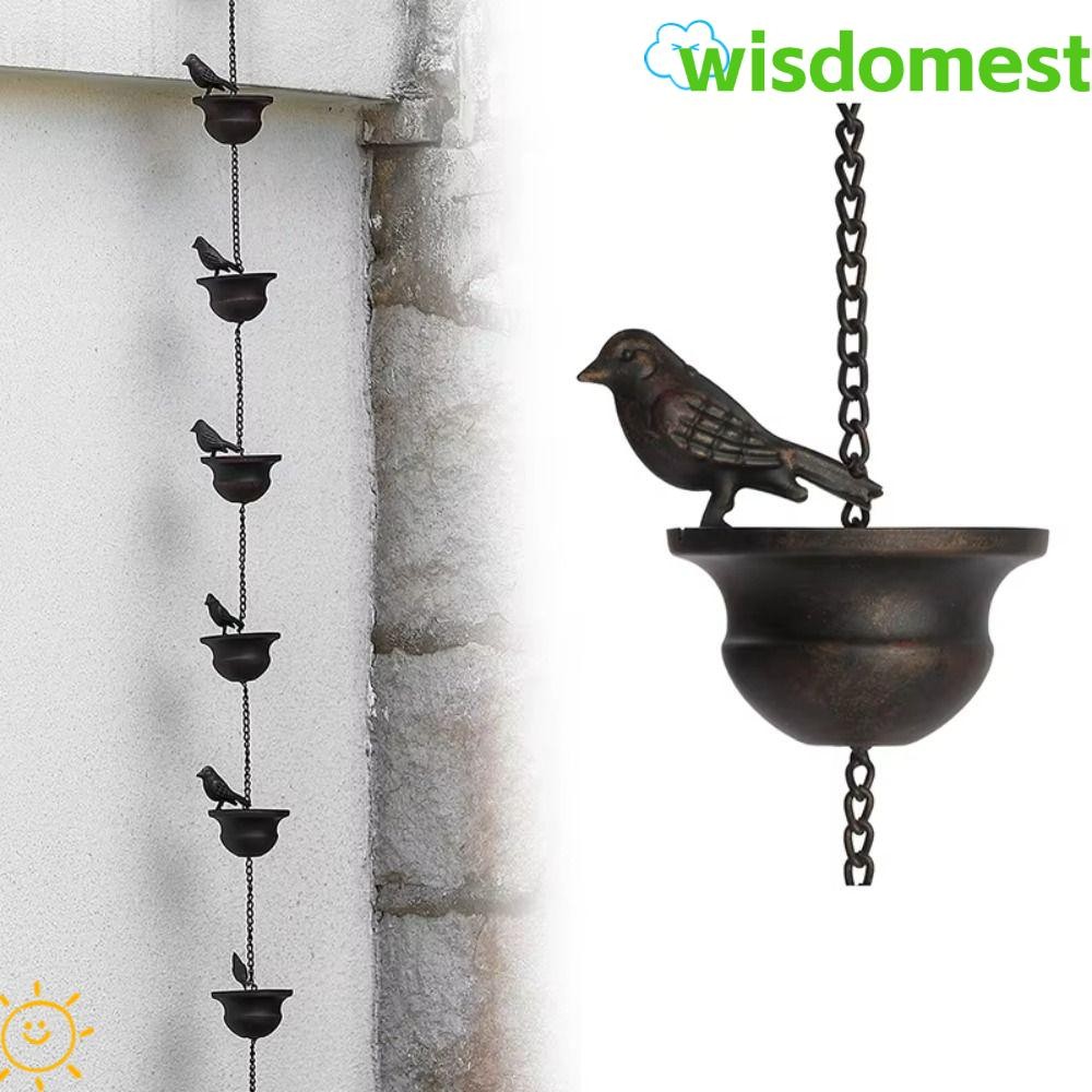 WISDOMEST Rain Chain, Mobile Birds Drainage Ditch Rainwater Chain ...