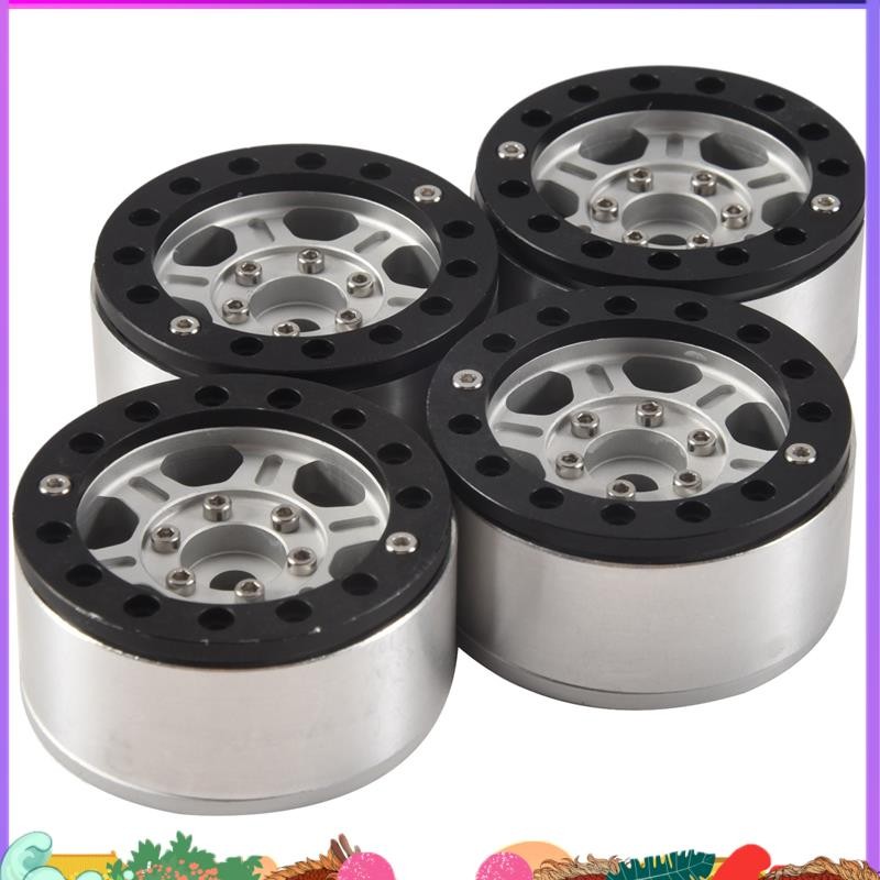 4PCS 1.55 Metal Beadlock Wheel Rims Hub for 1/10 RC Crawler Car D90 MST ...