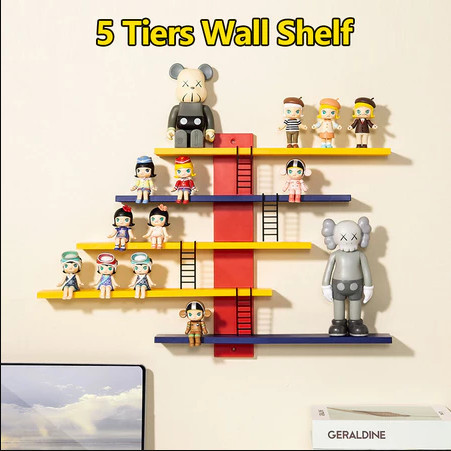 Wall-Mounted Figure Display Stand Colorful DIY Hanging Display Shelf ...