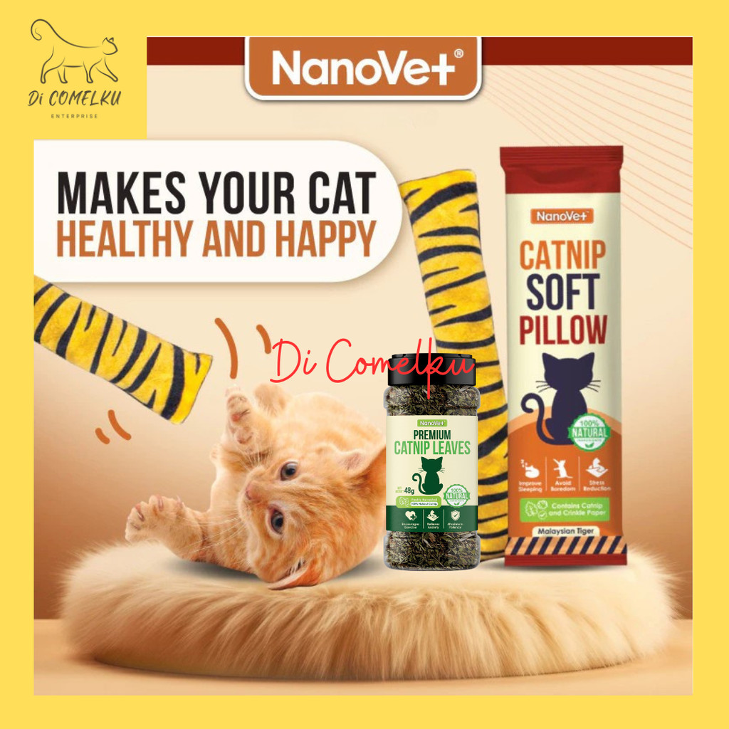 Nanovet Catnip Soft Pillow Cat Toy / Premium Catnip 48g / Mainan Kucing ...