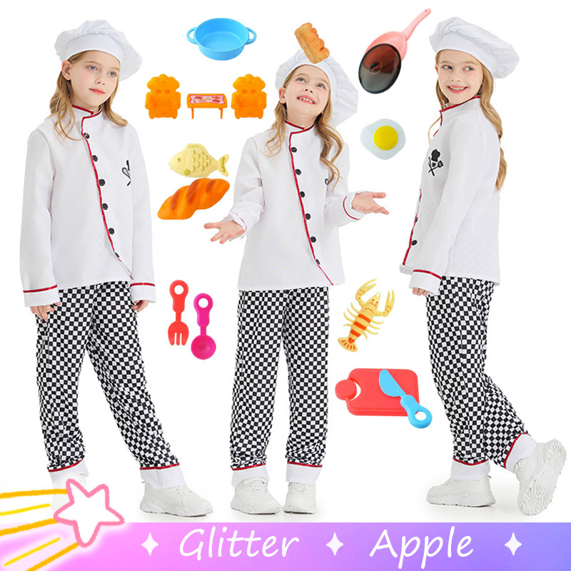 Little Chef Dessert Baker Baking Costume Cosplay Cook Uniform For Kids ...
