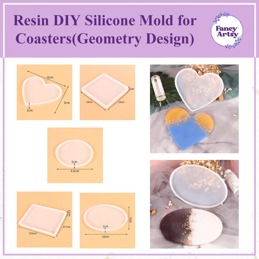 Geometry Design Resin Silicone Mold DIY Custom Coaster Making Kit for ...