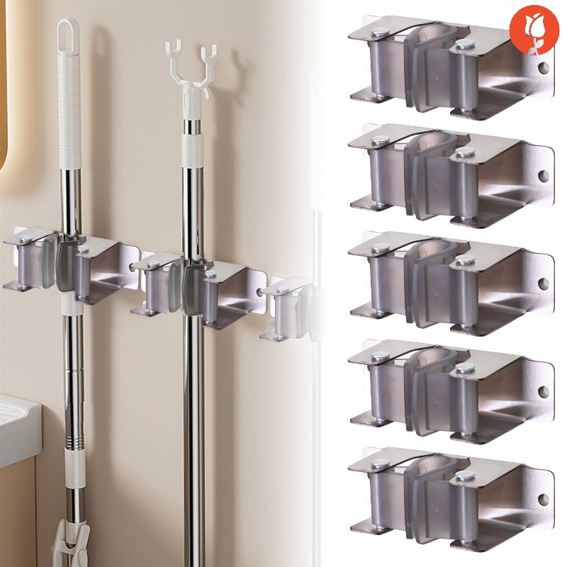 Personalized Stainless Steel Kitchen Living Room Broom Storage Fixing ...