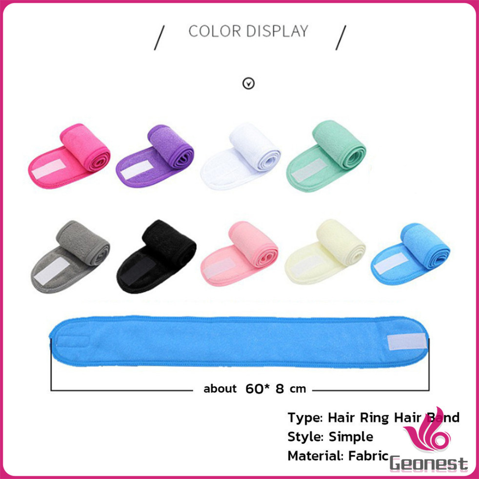 Geonest Women's Adjustable Elastic Headband Velcro Facial Wash Headband ...