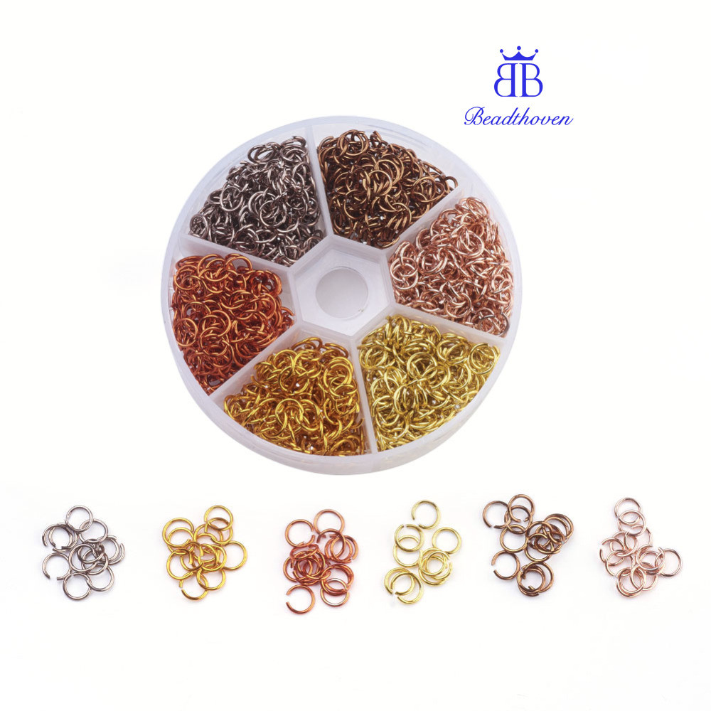 1Box 6 Colors Aluminum Wire Open Jump Rings Mixed Color 20 Gauge 6x0 ...