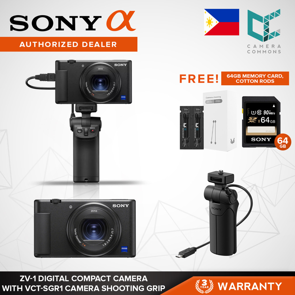Sony ZV-1 Digital Compact Camera ZV1 With Camera Shooting Grip Vlogging VCT-SGR1 | Shopee ...
