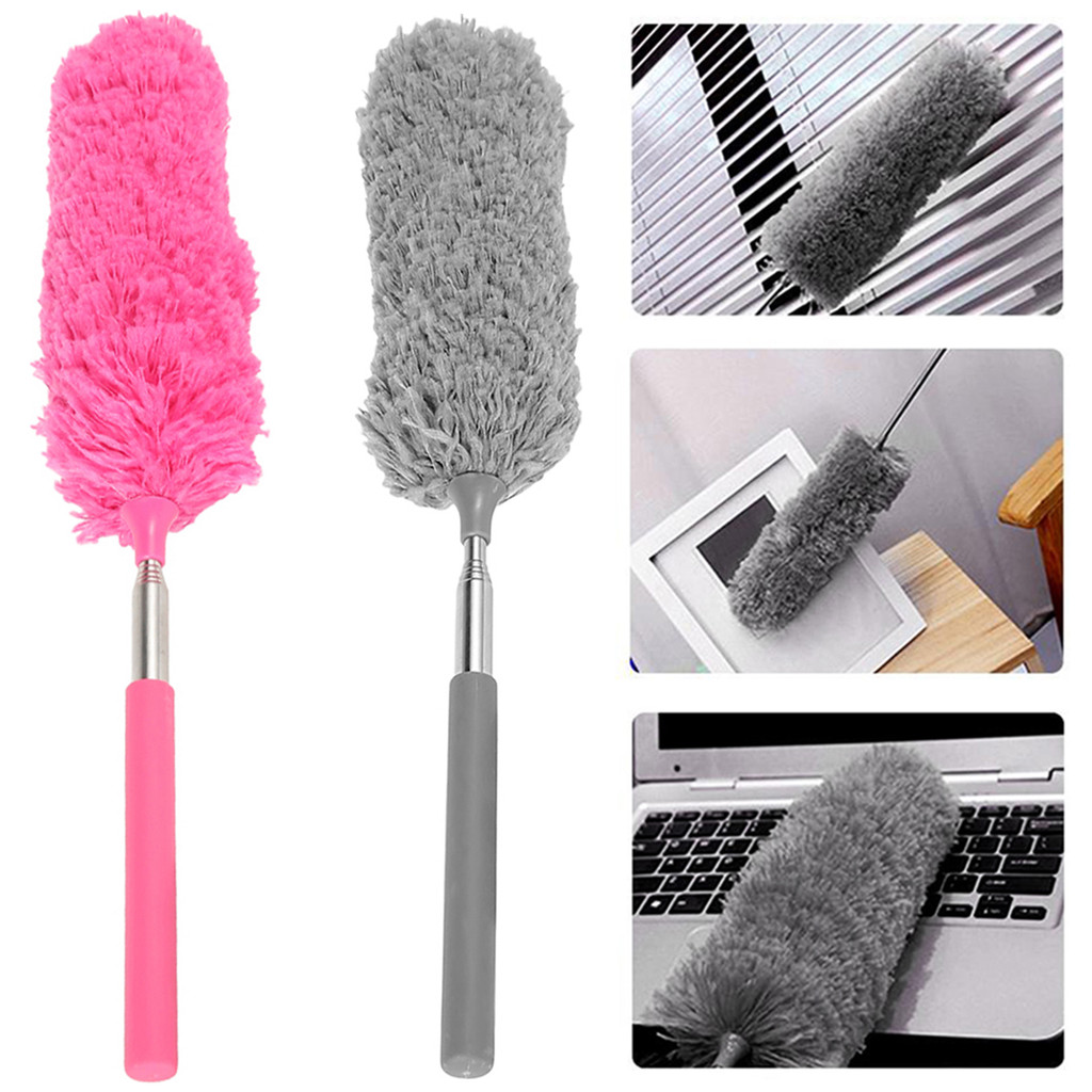 Microfiber Duster Brush with Extension Pole Washable Hand Duster ...