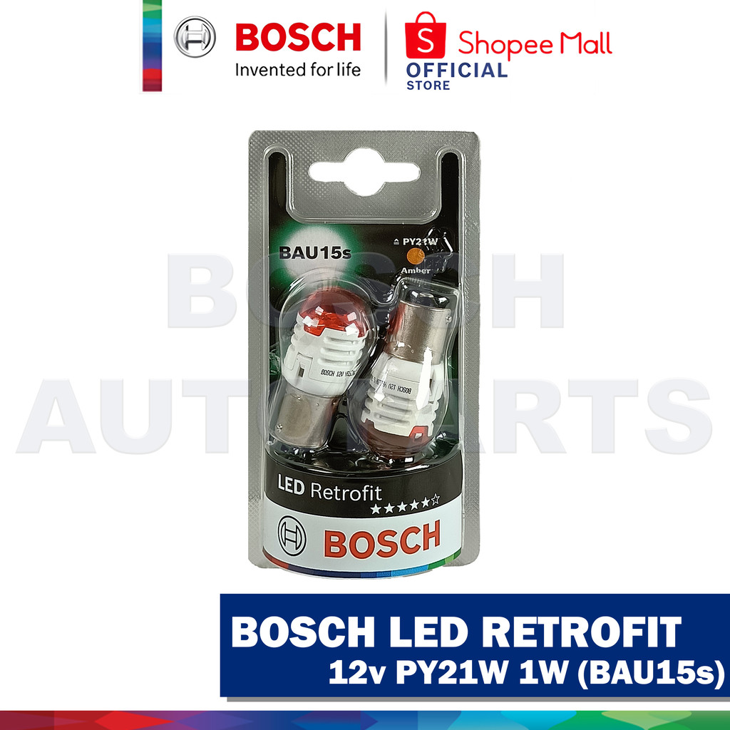 Bosch LED Retrofit PY21W 12V, PY21W, 1W (BAU15s) Amber | Shopee Philippines