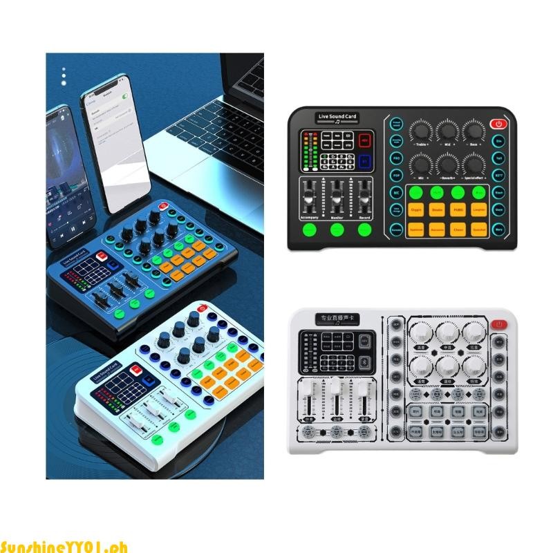 SUN M6 Mini Sound Card Sound Mixer for Live Broadcast Streaming Voice ...