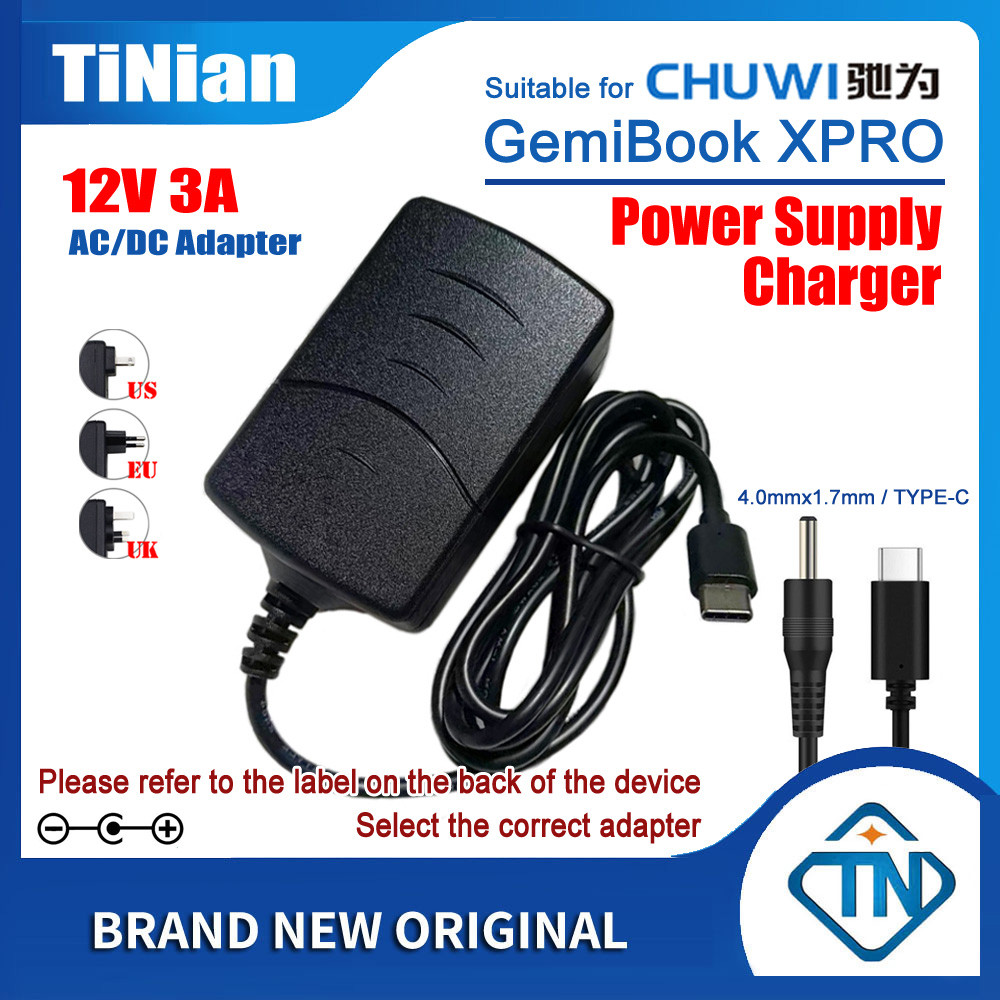 12V 3A AC/DC Adapter Compatible for CHUWI GemiBook XPRO X Pro PLUS 14 ...