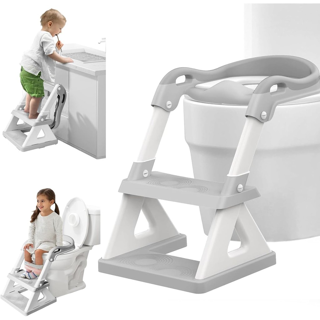 2 in 1 Potty Training Toilet Seat with Step Stool Ladder, Adjustable ...