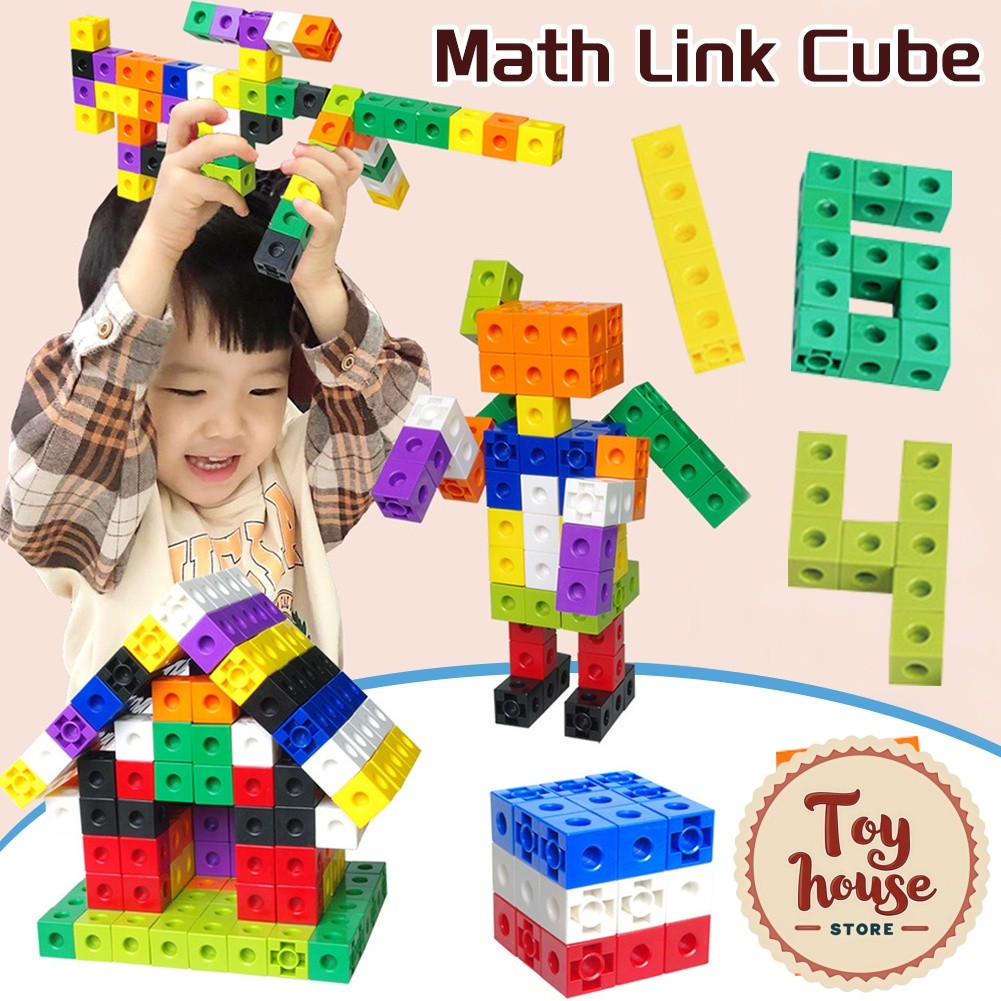 TH kids toy 100pcs 2cm Math Linking Cubes Blocks Snap Cubes Link Cubes-Numberblocks Math ...