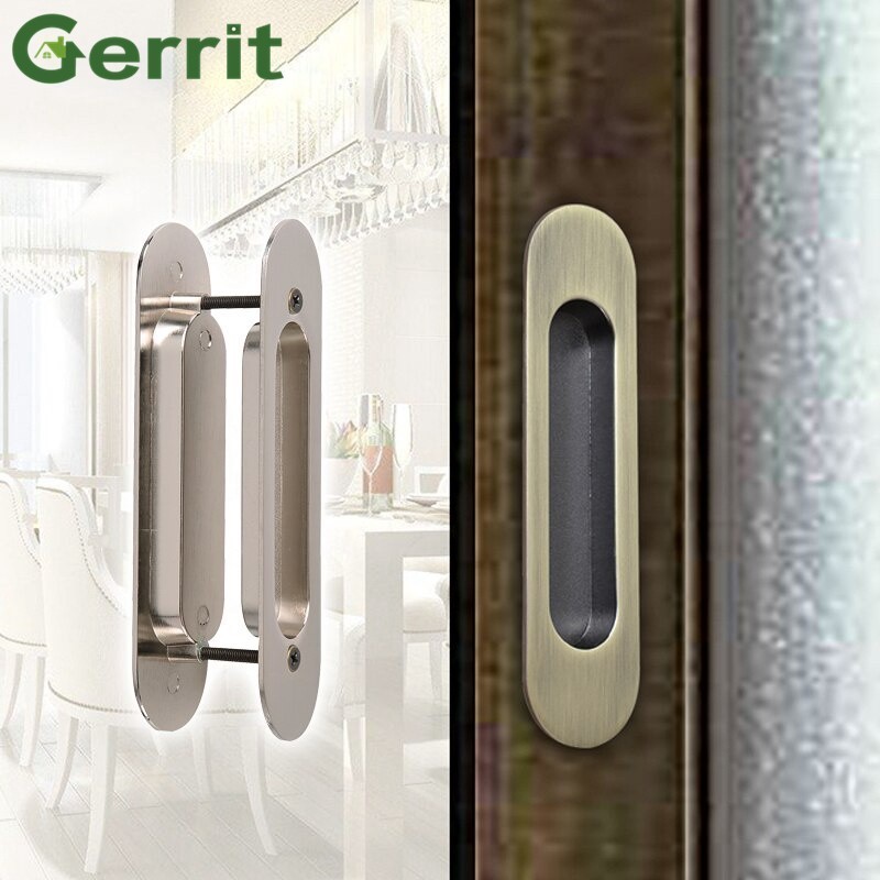 2 Pieces Recessed Flush Pull Cover Hidden Zinc Alloy Pull Sliding Door ...