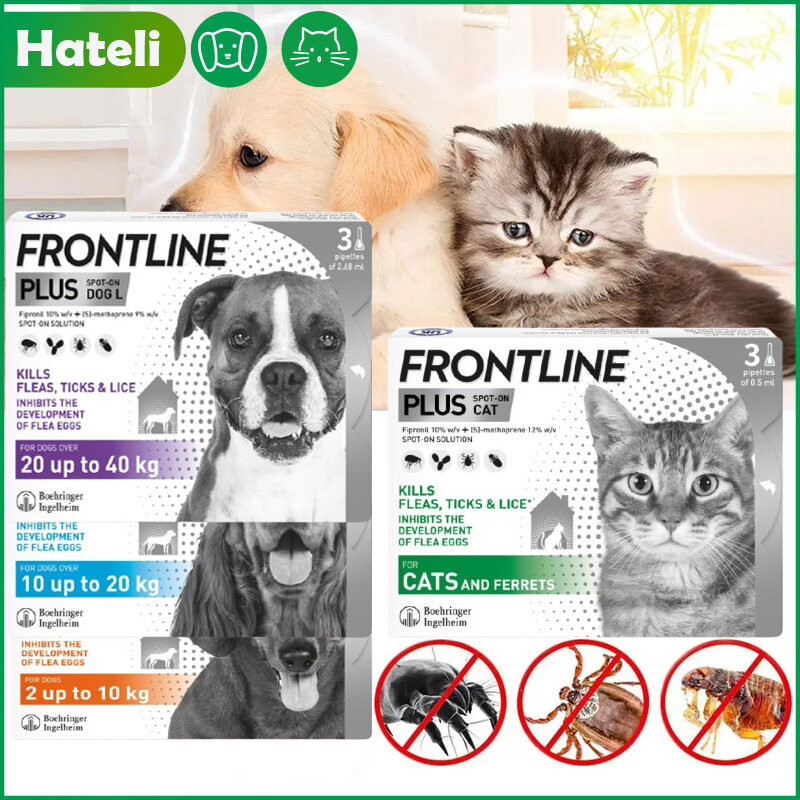 Frontline Plus for Cats Spot On Flea Tick Lice Treatment Anti-Itching ...