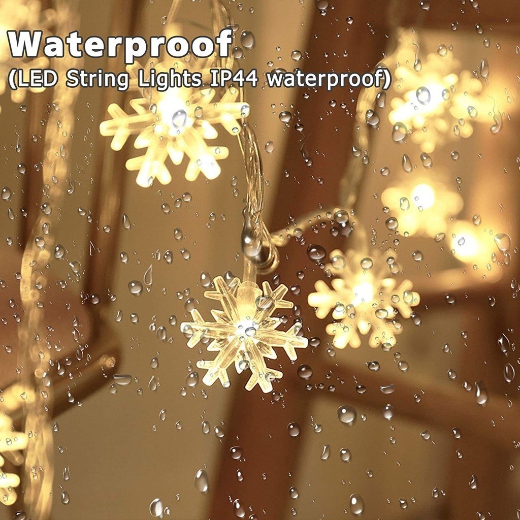LED Snowflake Fairy Lights 3M Solar/Battery Christmas Tree Party ...