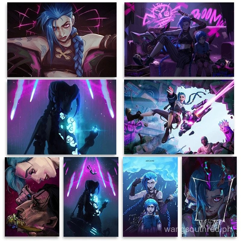 Arcane Jinx canvas painting of the League of game legends poster and ...