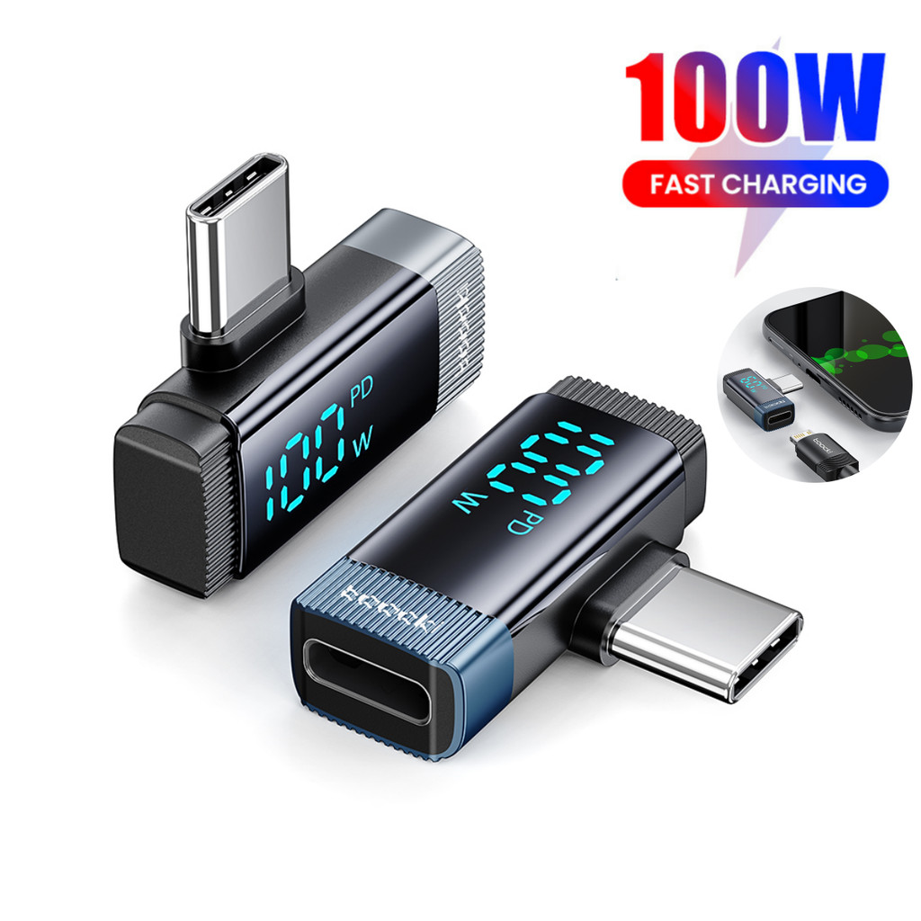 100W/60W Elbow Type C Digital Display Adapter USB C Tto USB C Convertor ...