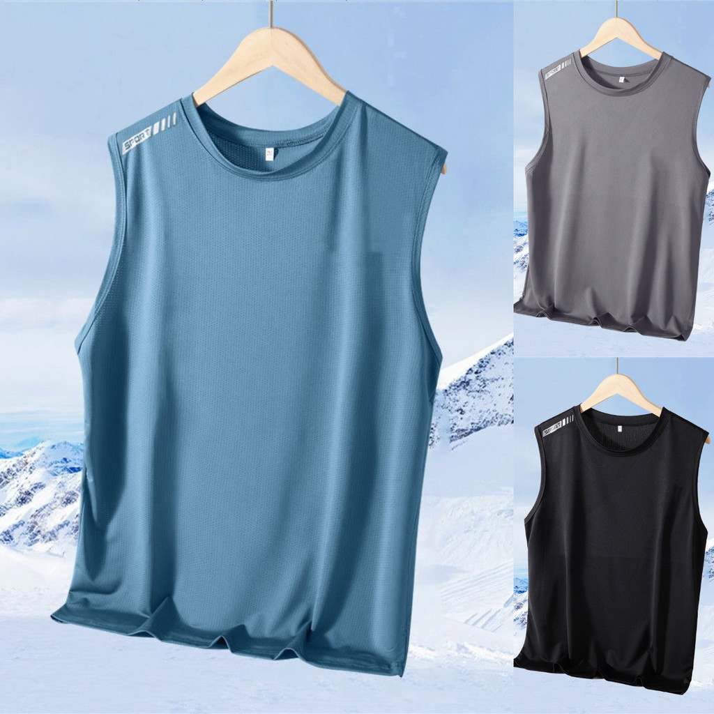 M-5XL Men's Mesh Quick-drying Vest Top Summer Thin Plus Size Sleeveless ...