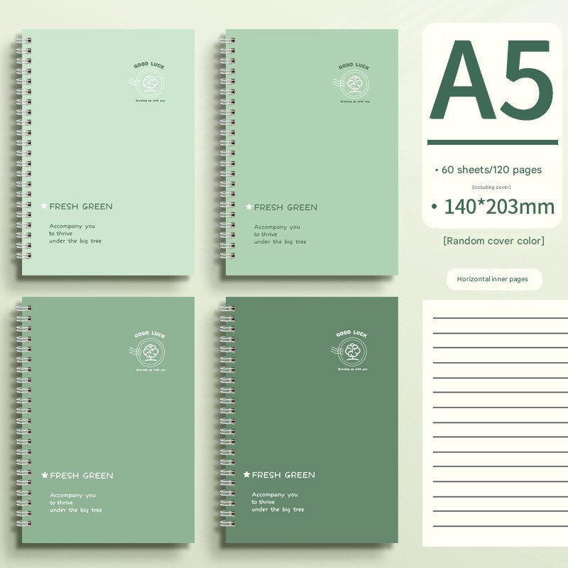 4pcs A5 color spiral notebook 60 sheets Thickened 80g line notebook ...