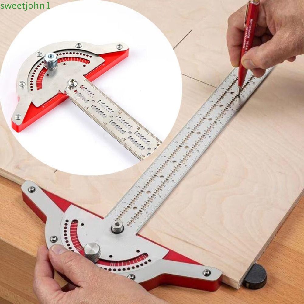 SWEETJOHN Woodworkers Edge Rule, 0-70° Adjustable T-Type Angle Finder ...