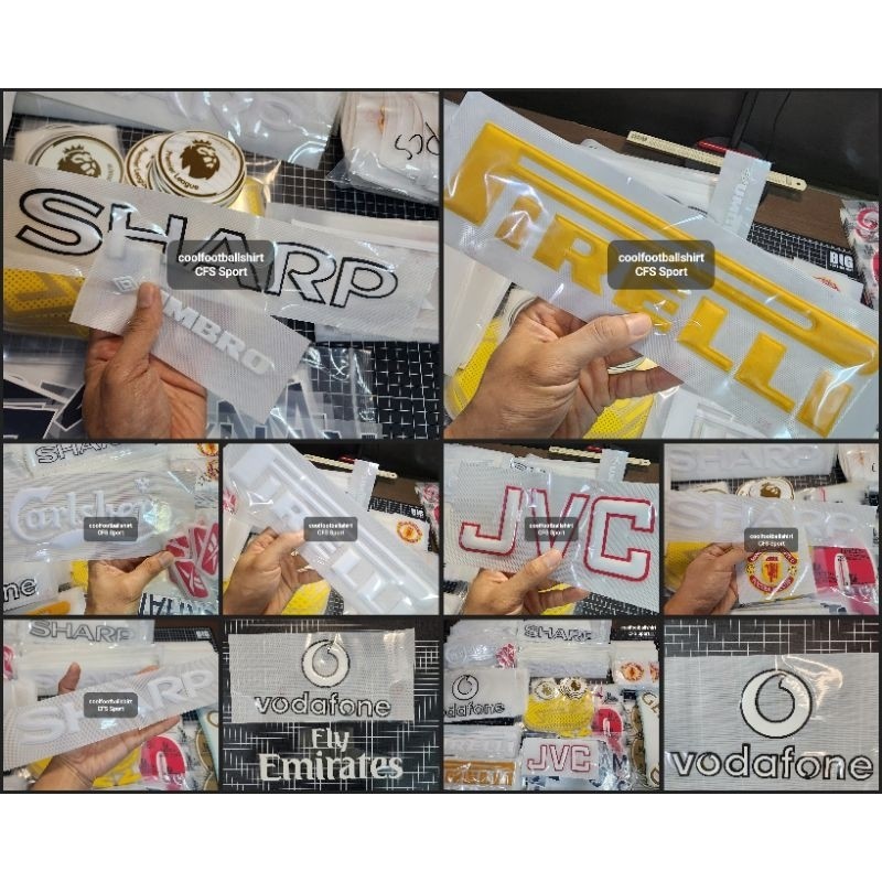 Sponsor Velvet Foam Short Embossed Vodafone JVC PIRELLI Carlsberg SHARP ...