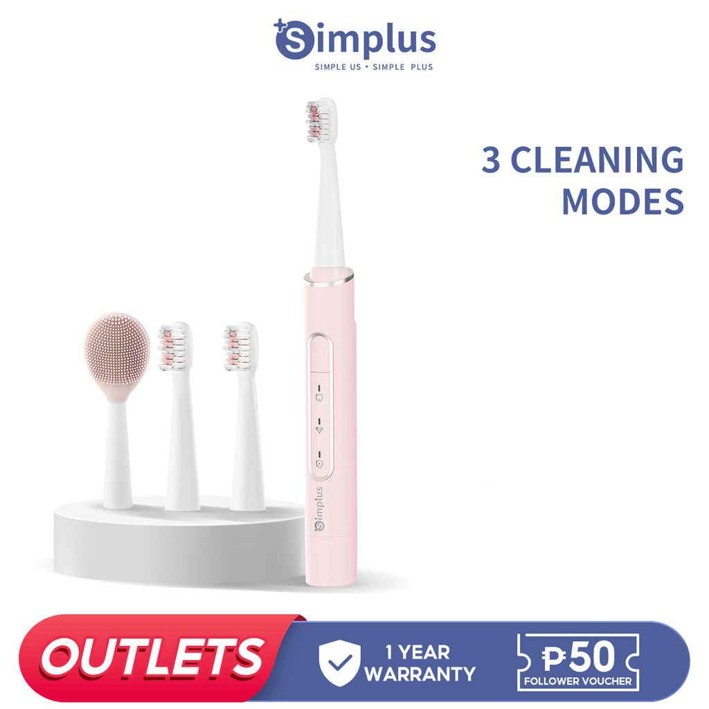 Simplus Electric Toothbrush 3D DuPont Toothbrush Head Rechargeable IPX7 ...