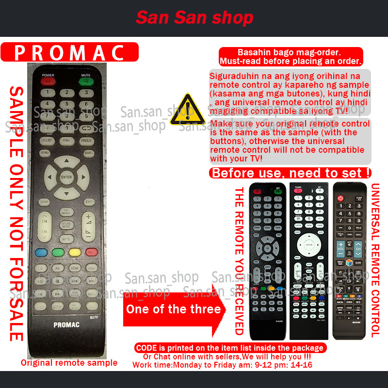 Universal remote control for promac smart tv remote(universal) na ...