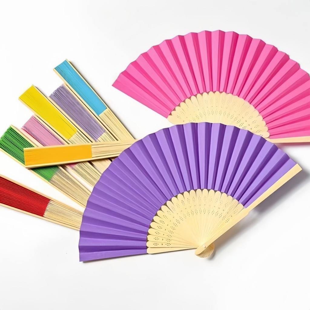 EM Bamboo Wood Folding Fan Handheld Cool Summer Folding Fans | Shopee ...