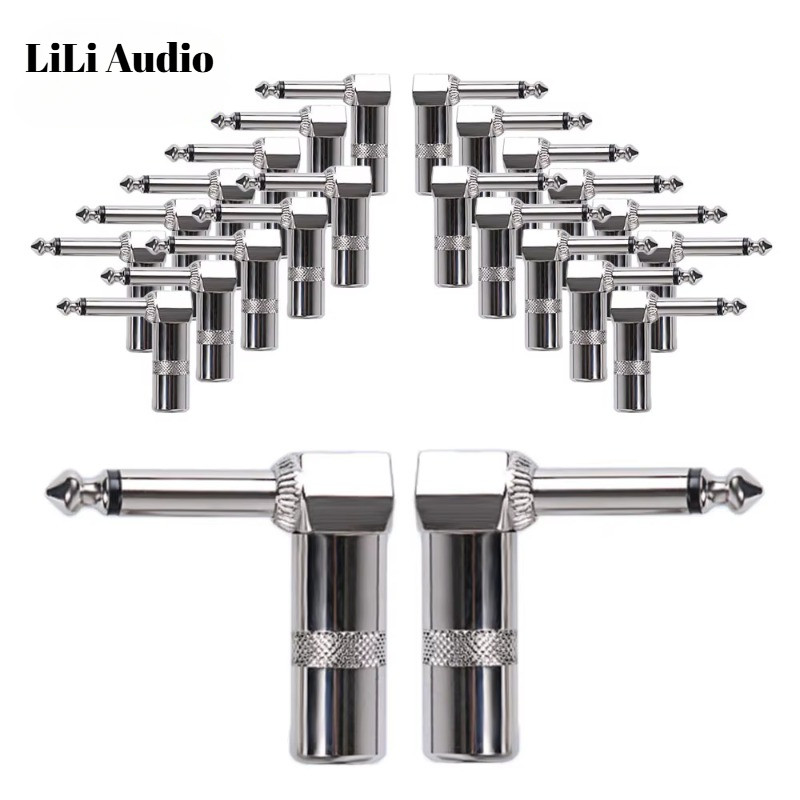 6.5mm Audio Plug Connector Right Angle Mono Channel Adapter for ...