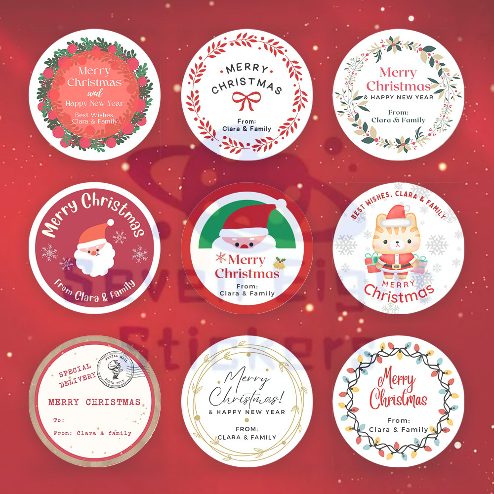 Personalized Christmas stickers | Holiday gift stickers | Nice cartoon ...