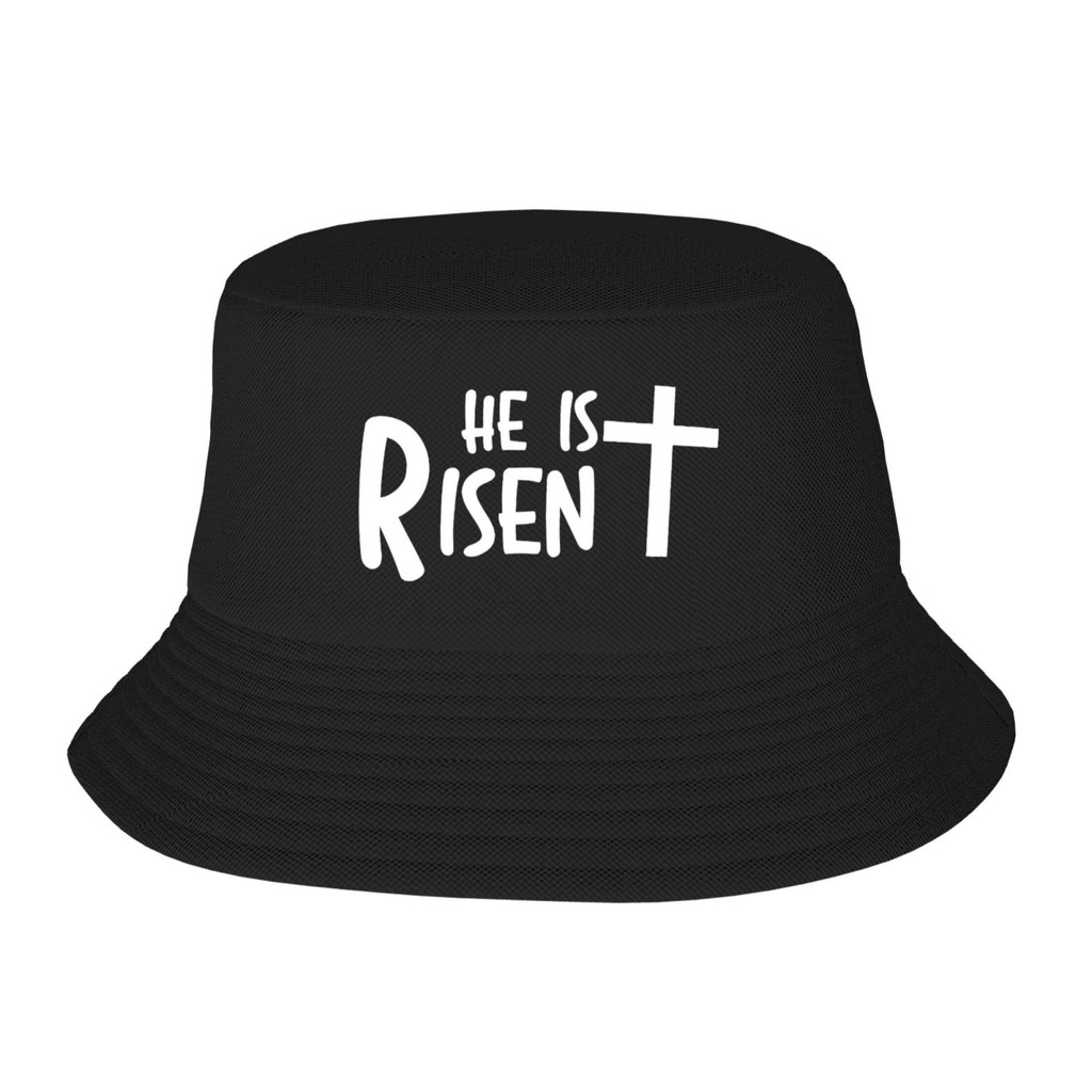 He Is Risen Christian Easter Religious Jesus Custom Design Bucket Hat ...
