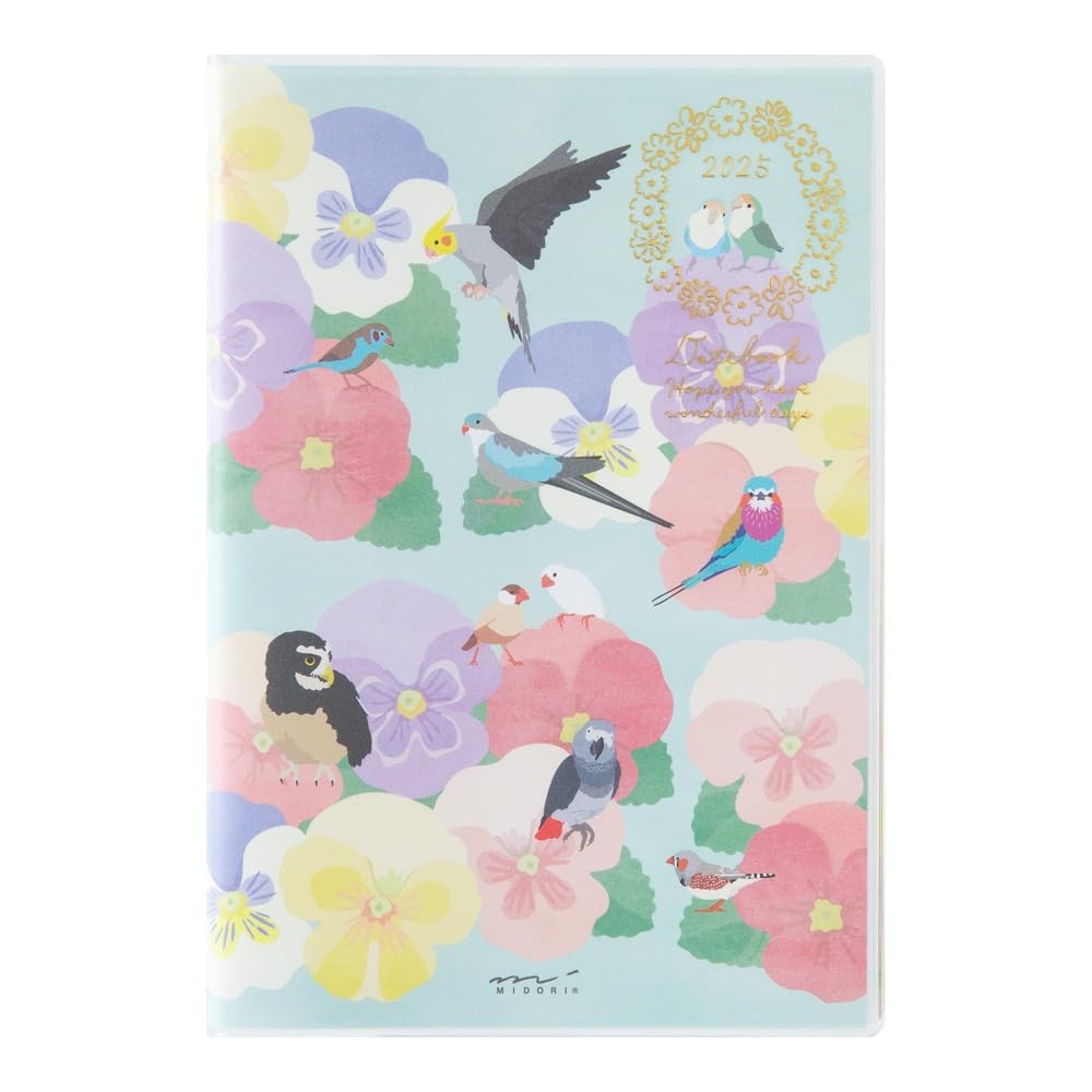 Midori Pocket Diary Notebook 2025 B6 Weekly Bird Pattern 22311006 ...