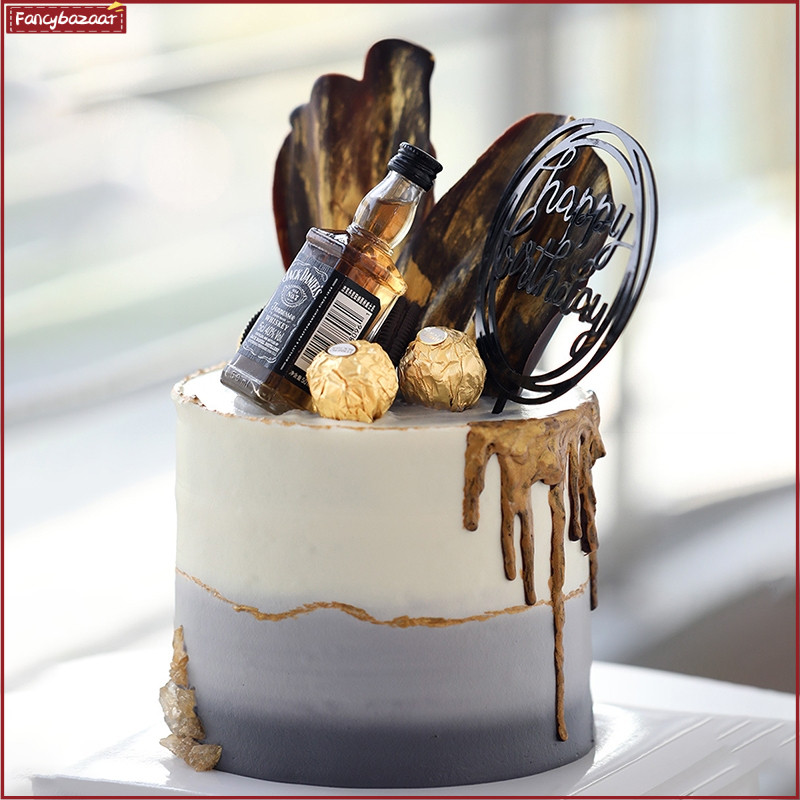 FB】Cake Decor Father's Day Birthday Alcohol Liquor Bottle Cake Topper ...