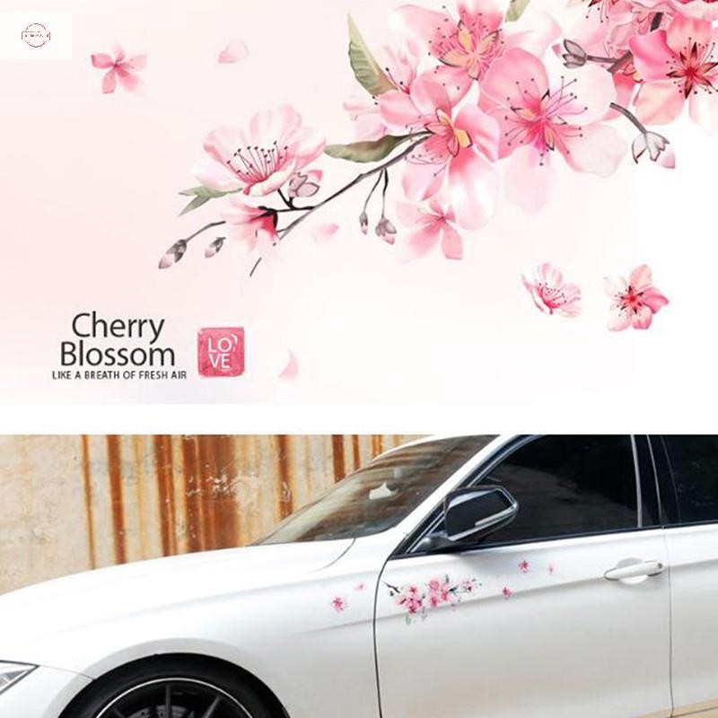 Sun Cherry Blossom Floral Car Stickers Love Pink Auto Vinyl Deca ...
