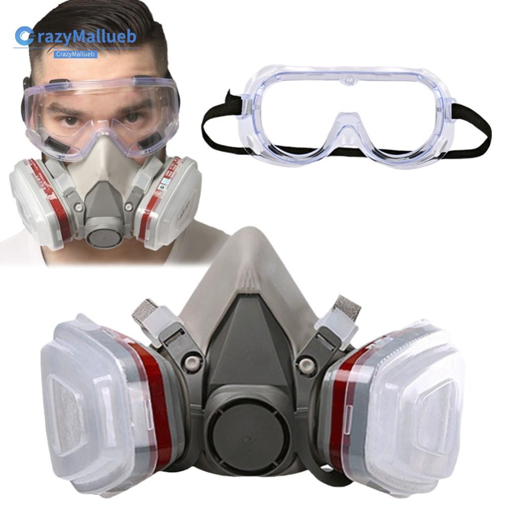 6200 Half Face Cover Gas Mask with Filters Reusable Respirator Mask ...