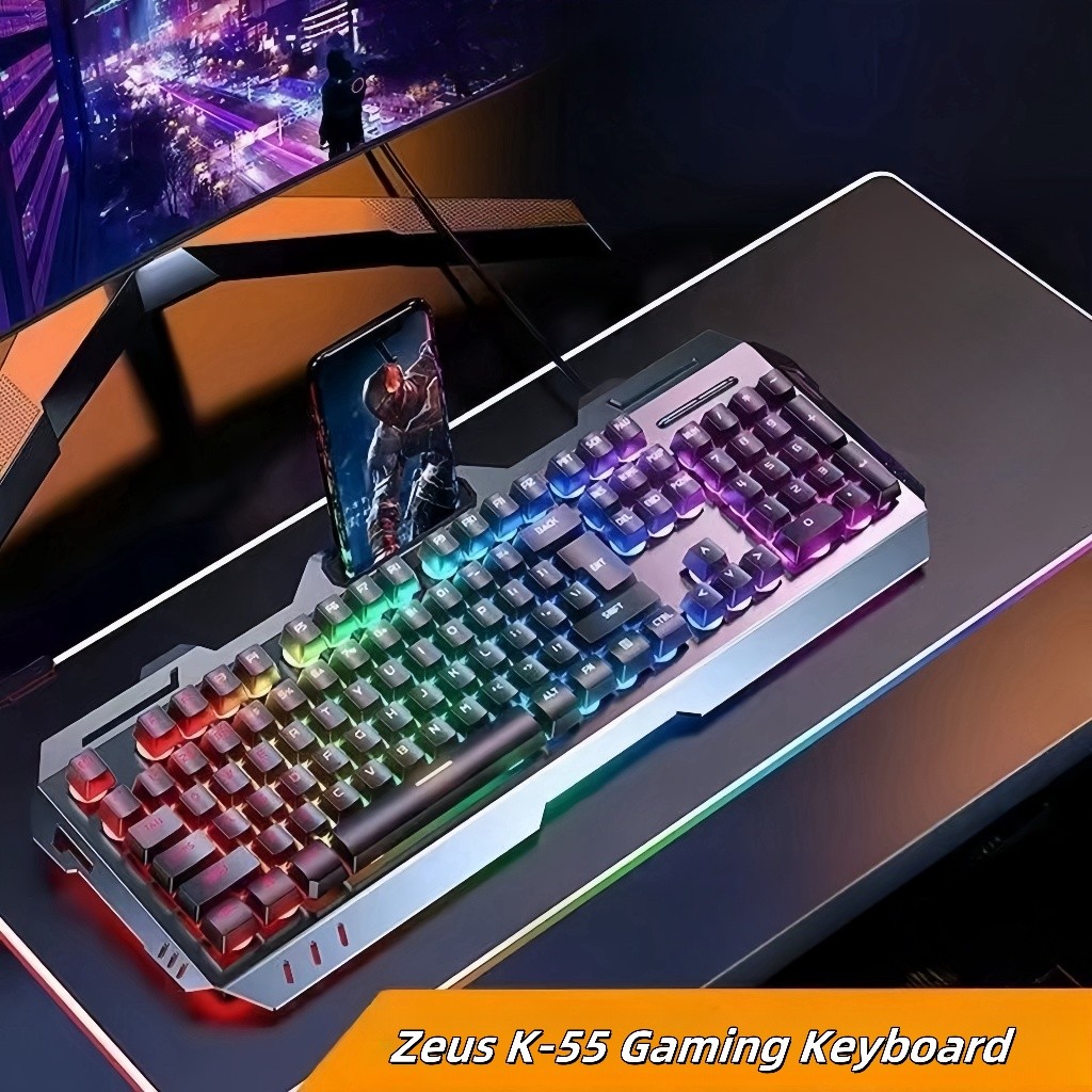 Zeus K-55 RGB Gaming Keyboard 104 Keys Backlight Wired Mechanical ...