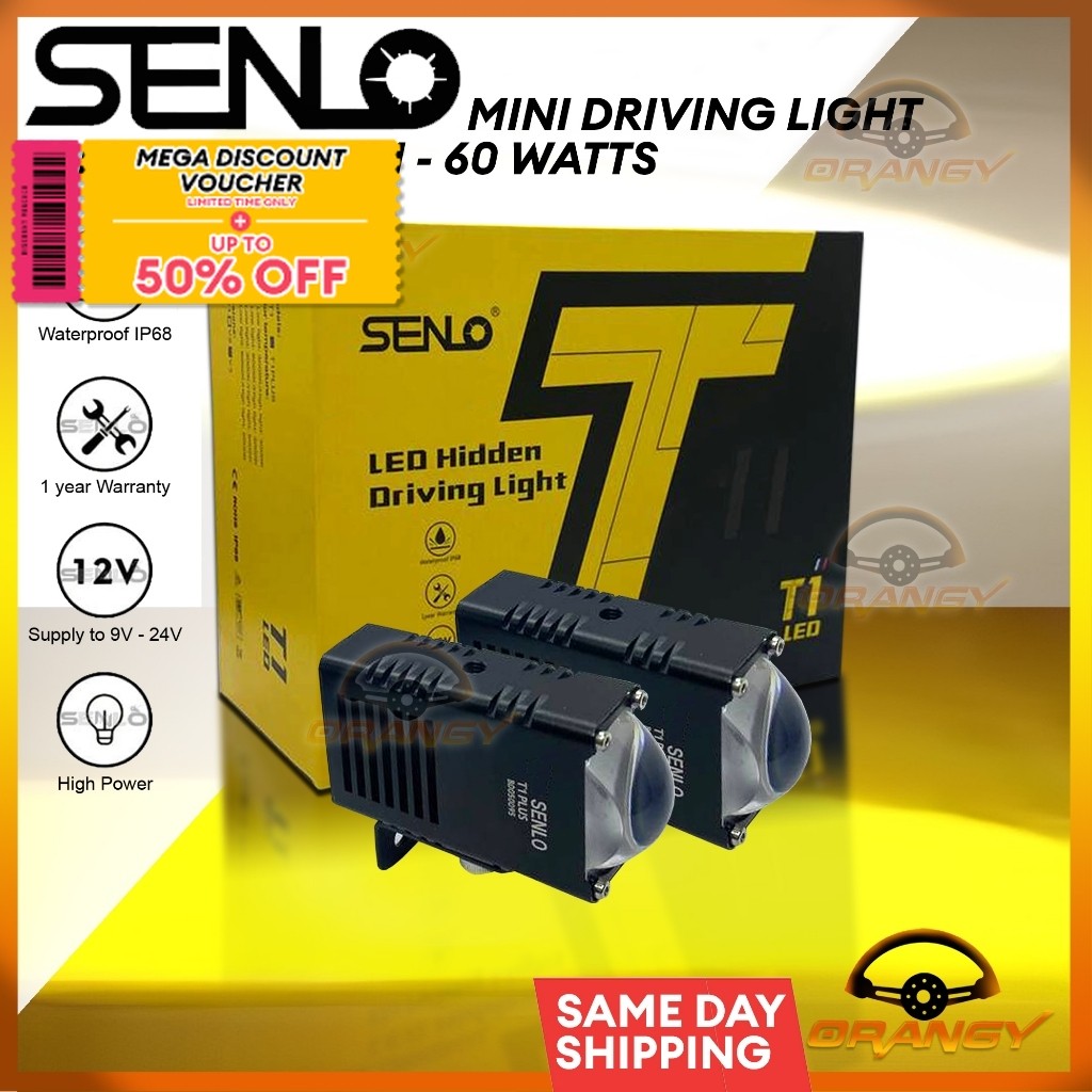 Original SENLO T1 Plus Mini Driving Light 60 WATTS MDL for Motorcycles ...