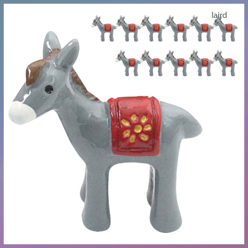Animal Toys Animals Ornaments Stuffed Donkey Miniature Garden Resin ...