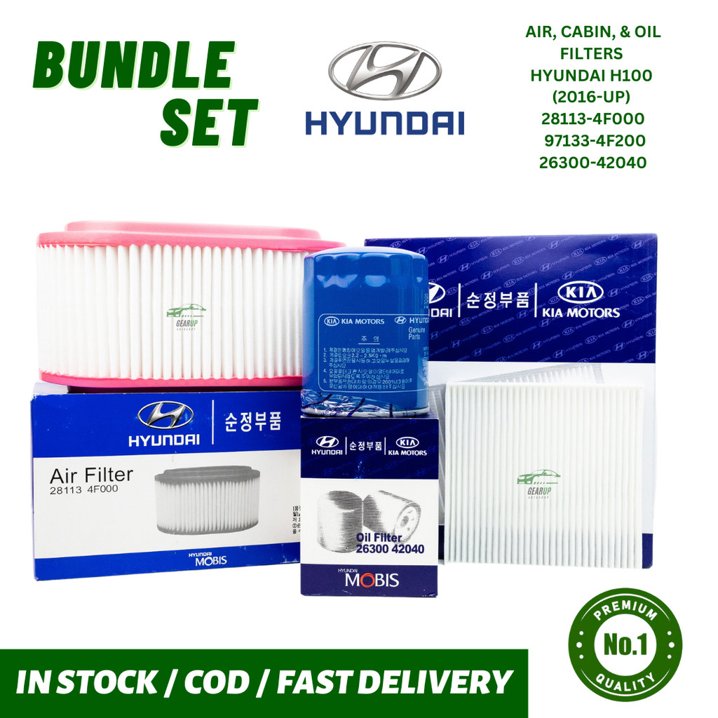 AIR, CABIN, & OIL FILTERS for HYUNDAI H100 (2016-UP) (28113-4F000/97133 ...