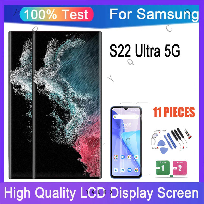 AMOLED Samsung Galaxy S22 Ultra 5G LCD Display Touch Screen With Frame ...