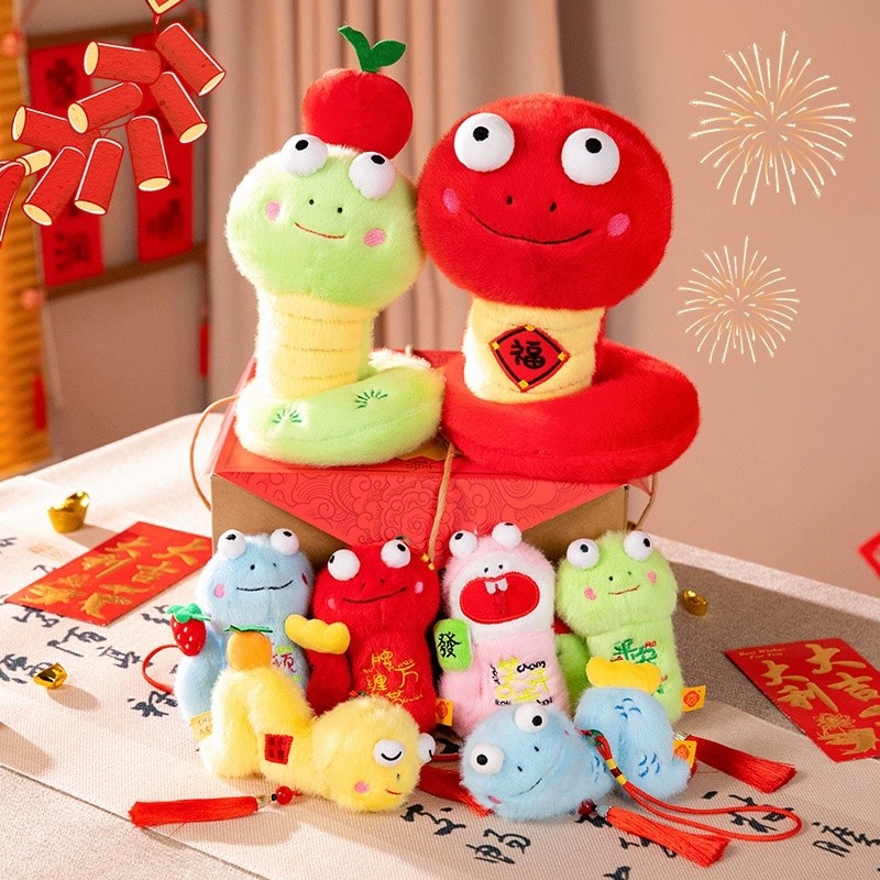 2025 Year of the Snake Doll Mascot Doll Zodiac Snake Plush Toy Cute ...