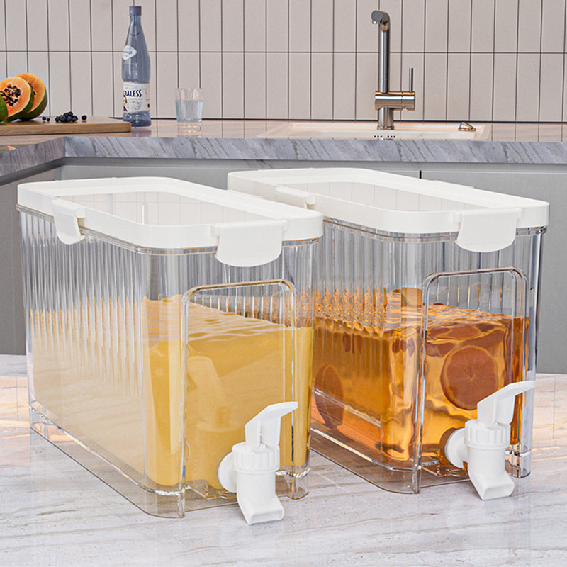 New 4L Juice Brevrage Dispenser Refrigerator Water Bucket With Faucet ...