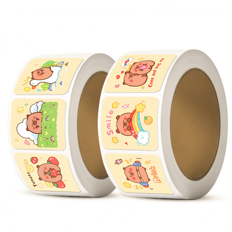 NVE Cute Capybara Sealing Sticker Cartoon Label Sticker Decorative Roll ...