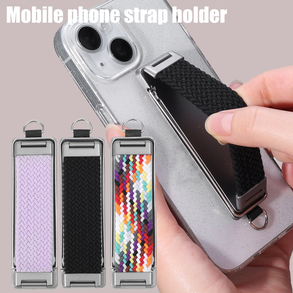 Cell Phone Wrist Strap Folding Stand - Foldable Soft Braided Phone ...