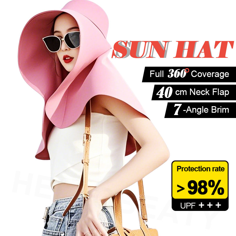 [PH Warehouse] UPF50+ Sun Hat 360 Neck Cover Protection - Waterproof ...