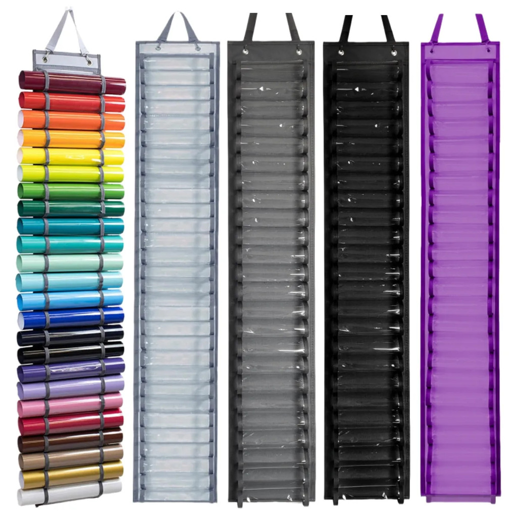 12/24slots Vinyl Storage Holder Hanging Bag Rolls | Vinyl Storage Rack ...